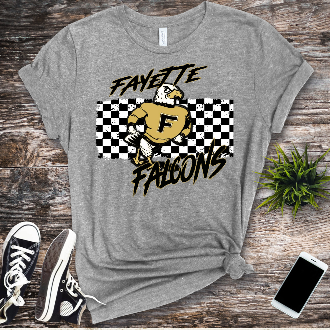 Fayette Falcons checkered graffiti T-shirt – Valhalla’s Valley